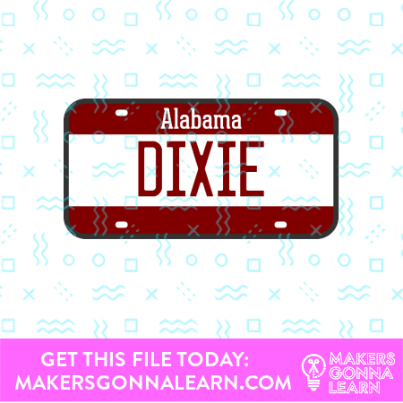 License Plate - Alabama - Makers Gonna Learn